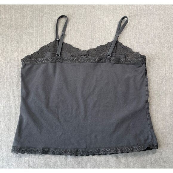 Avenue | Tops | Avenue Lace Trim Cami Tank Top Womens Xl Black Y2k Goth ...